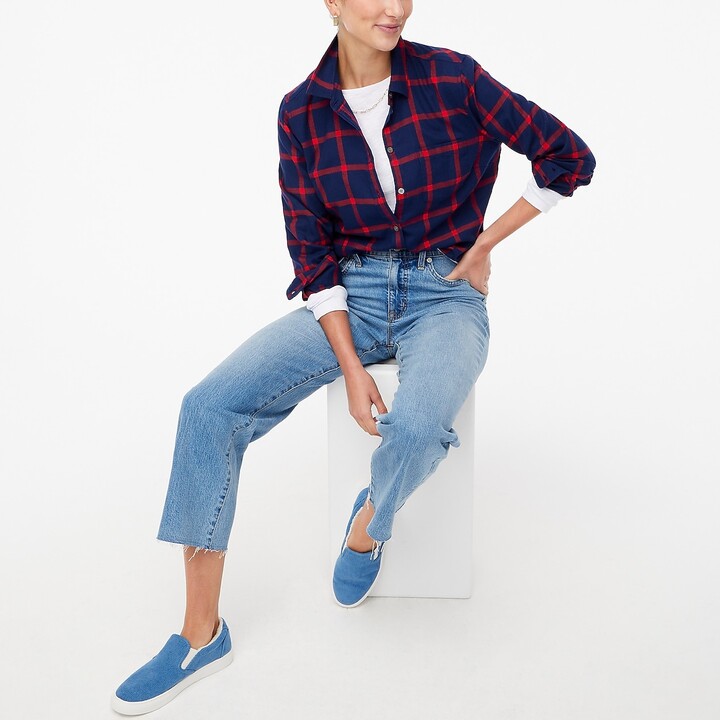 J.Crew Factory Women's Flannel Shirt - ShopStyle Tops