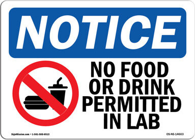 SignMission No Food or Drink Permitted in Lab Sign with Symbol ...