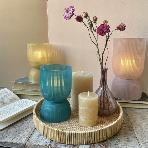 livs - Hourglass Led Lamp Teal Blue Short 19 5 Cm - ShopStyle Lighting