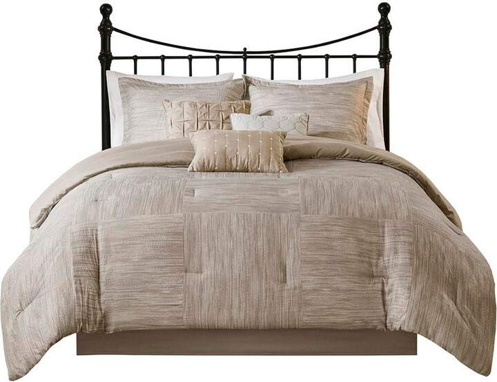 Gracie Mills Tabatha Modern 7-Piece Printed Seersucker Comforter Set ...