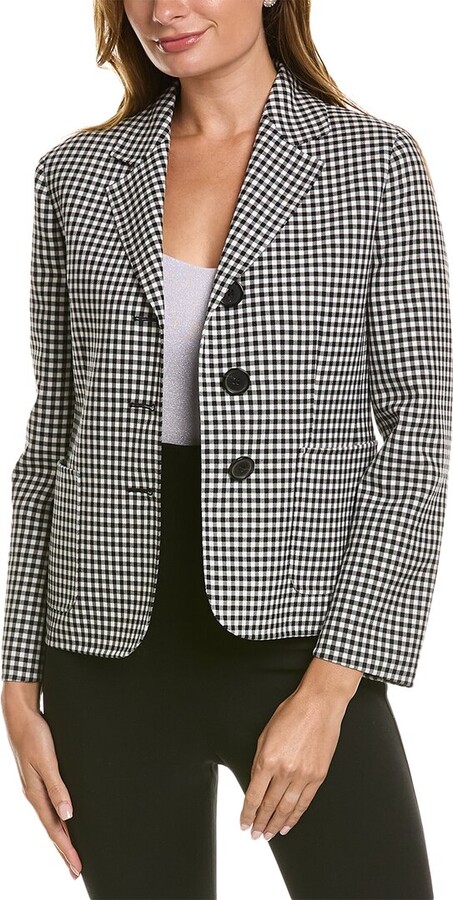Michael Kors Gingham Wool Jacket - ShopStyle Blazers