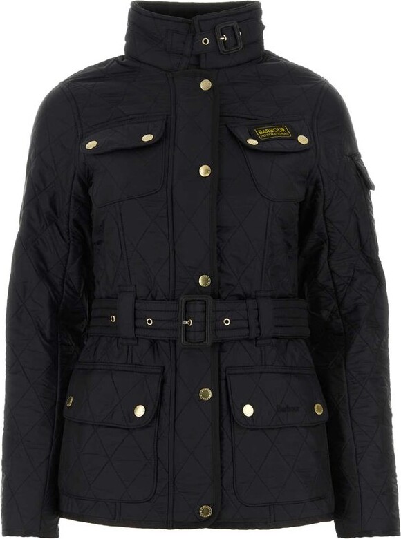 Barbour Logo Patch Belted Jacket - ShopStyle