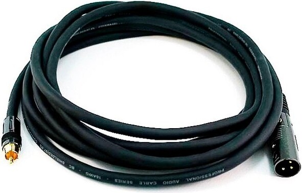 Monoprice XLR Male to RCA Male Cable - 15 Feet - Black | With E21Gold ...