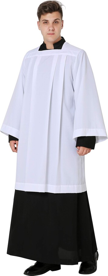 IvyRobes Premium White Square Neckline Surplice Church Liturgical ...