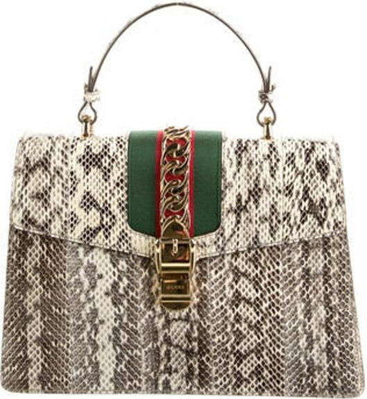 Gucci Python Medium Sylvie Top Handle Bag - ShopStyle