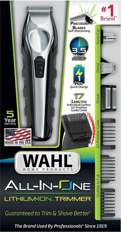 Wahl Lithium Ion Multi-Groomer Men's Beard, Facial & Total Body Groomer ...