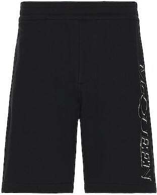 Alexander McQueen Logo Emb Shorts in Black - ShopStyle