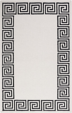 Willa Arlo Interiors Wommack Oakhur Greek Key Border Area Rug in Ivory ...