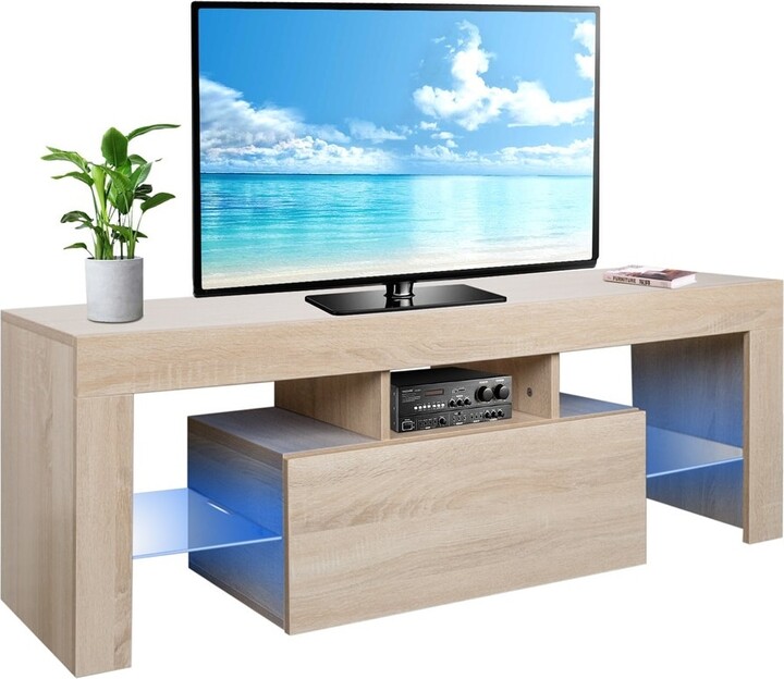 RASOO Modern Minimalist TV Cabinet with LED Lights and High-Quality ...