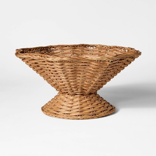 Threshold designed w/Studio McGee Woven bowl Wavy Rim with Pedestal ...