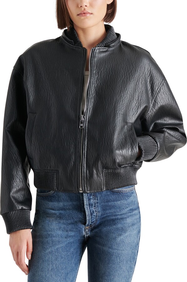 Steve Madden Women's Zephyra Faux-Leather Bomber Jacket - ShopStyle