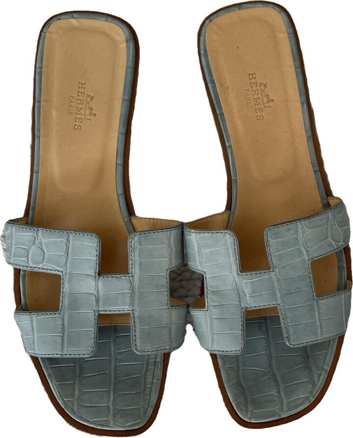 Hermes Oran alligator mules - ShopStyle