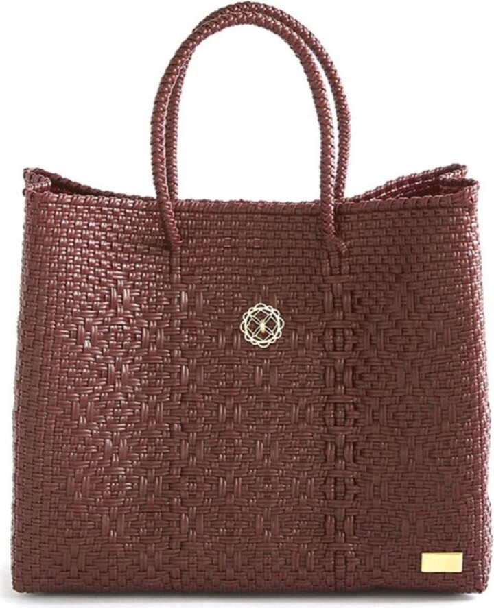 Lolas Bag Women's Gold Small Burgundy Tote Bag - ShopStyle