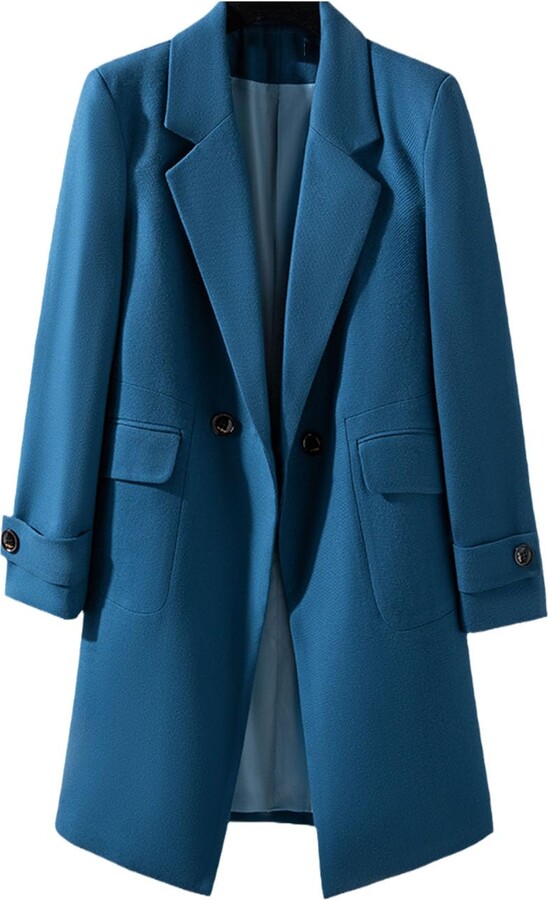 Ownwfeat Women Formal Blazer Office Business Work Long Jacket Coat ...