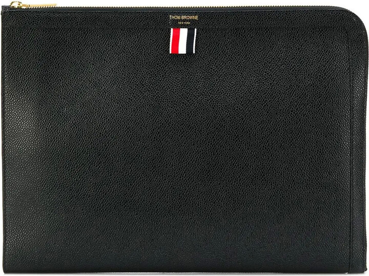 Thom Browne Pebbled Document Gusset Folio - ShopStyle Clutches