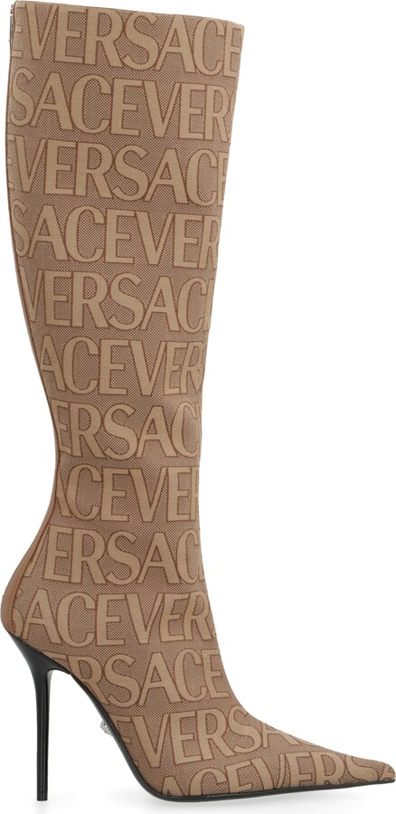 Versace Fabric Knee Boots - ShopStyle
