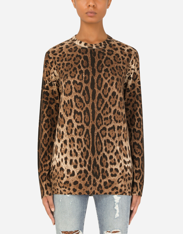 Dolce & Gabbana Leopard-Print Cashmere Sweater - ShopStyle