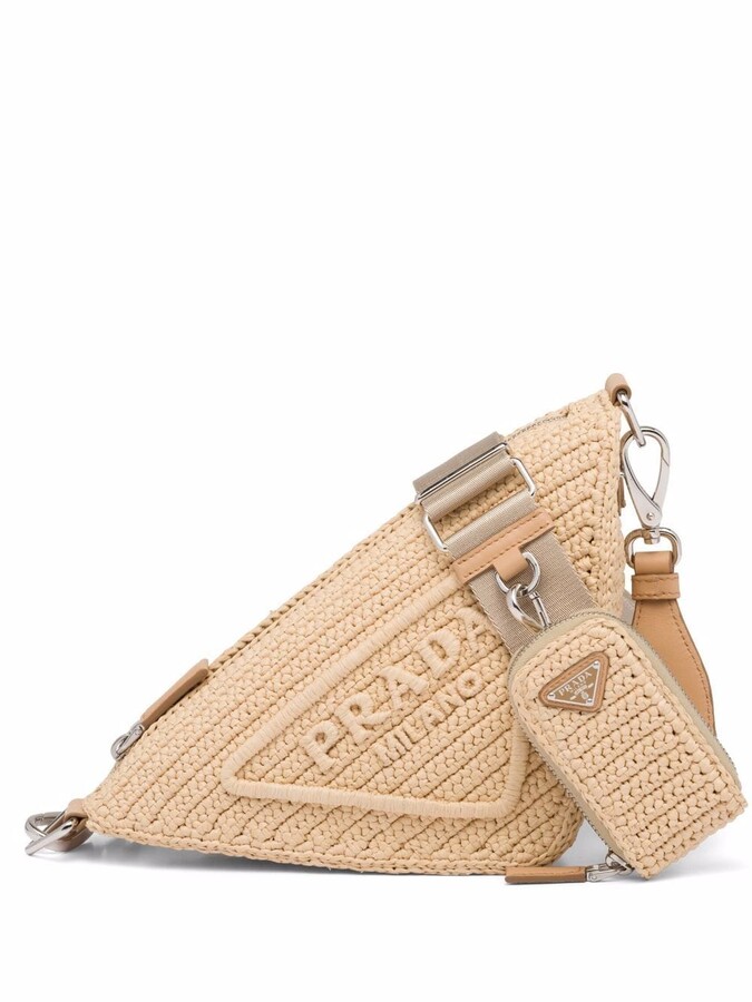 Prada raffia Triangle shoulder bag - ShopStyle