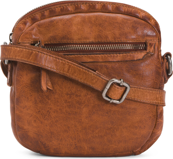 Genicci Leather North South Front Zip Crossbody - ShopStyle Shoulder Bags