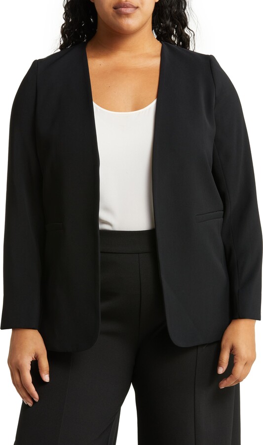 Nordstrom Open Front Collarless Blazer - ShopStyle Plus Size Jackets