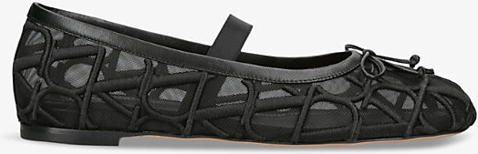 Valentino Garavani Womens Black Toile Iconographe Logo-pattern Mesh ...