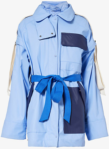 Barbour X Roksanda Womens Cornflower Zora Detachable-hood Shell Jacket ...