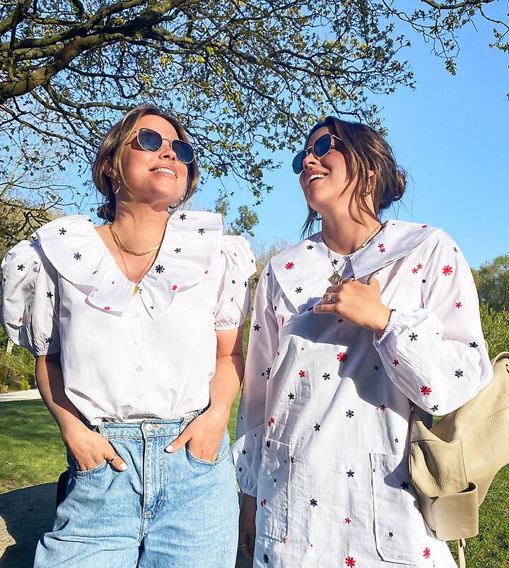 Labelrail x Collyer Twins relaxed shirt with volume sleeves and frill ...