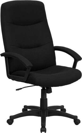 High Back Fabric Executive Swivel Office Chair with Two Line Horizontal ...