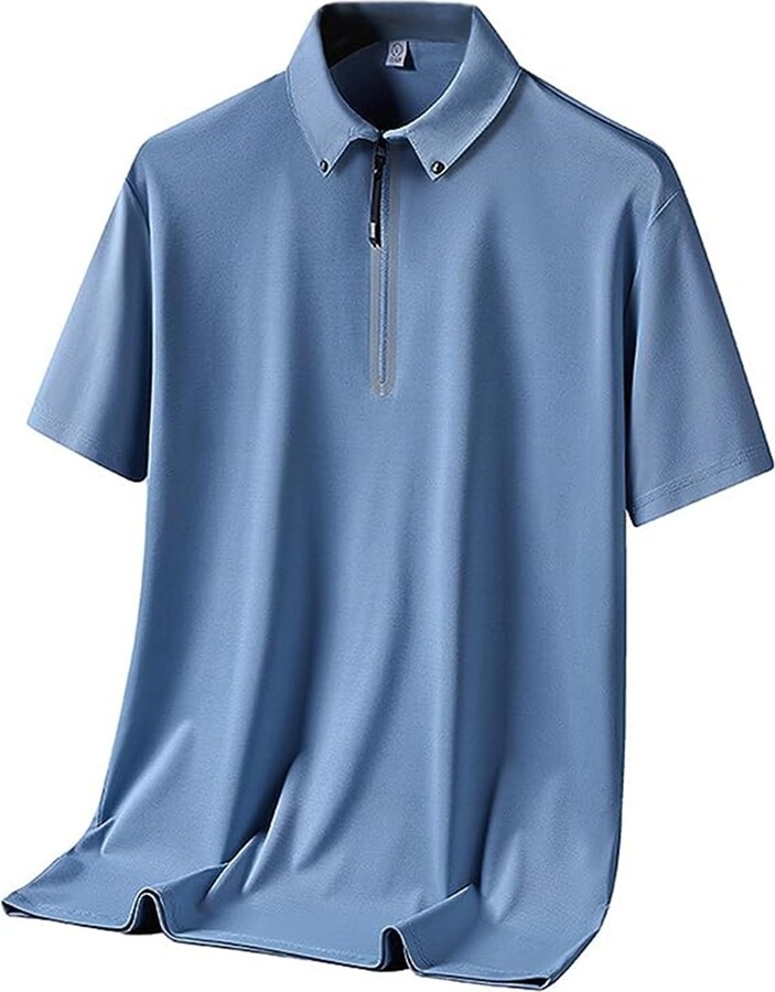 HESYSUAN Luxurious Men's Ice Silk Polo Shirt - ShopStyle