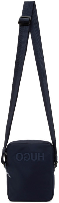HUGO Navy Reverse Logo Record Messenger Bag - ShopStyle Clothes and Shoes