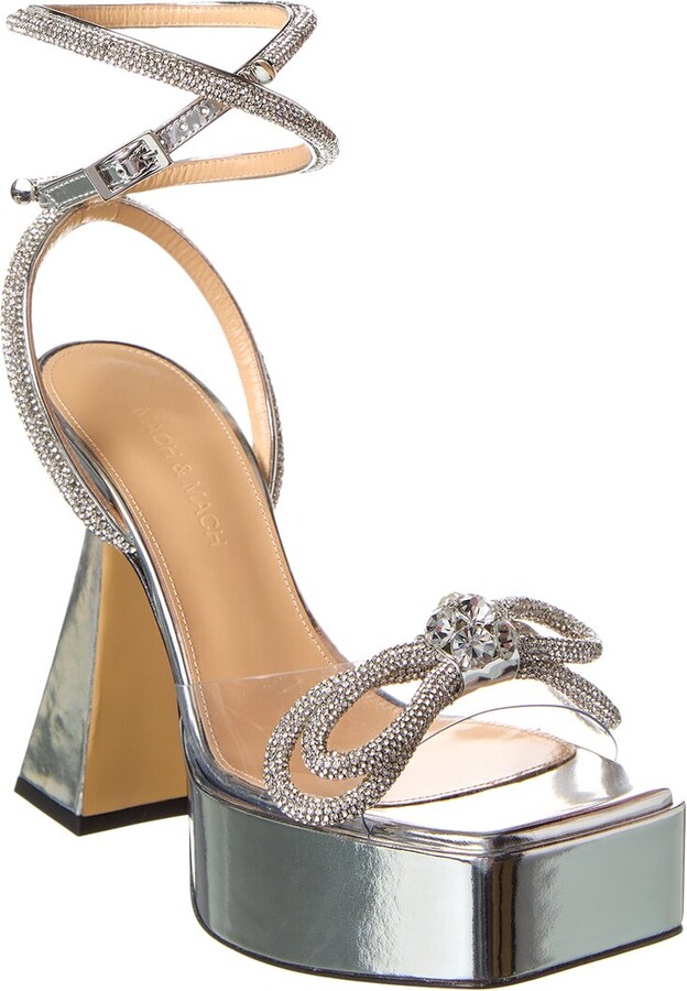 MACH & MACH Double Bow Leather & Vinyl Platform Sandal - ShopStyle