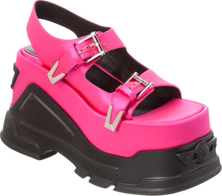 Versace Medusa Anthem Silk Platform Sandal - ShopStyle