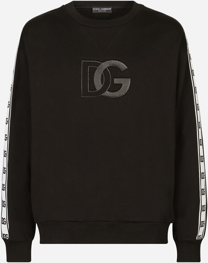 Dolce & Gabbana Jersey sweatshirt with bands and embossed logo - ShopStyle
