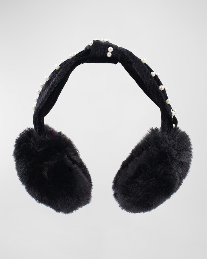 Surell Accessories Pearly Knotted Velvet & Faux Fur Ear Muffs - ShopStyle