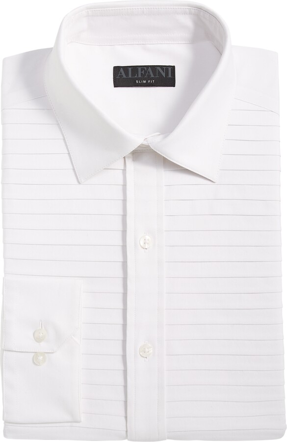 Alfani Men's Slim Fit Horizontal Pleated Panel Formal Shirt, Created ...