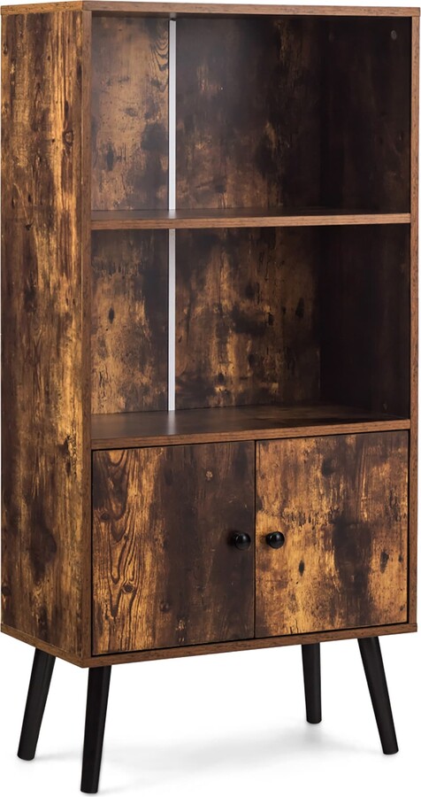 Retro Bookcase Freestanding Bookshelf with 2 Tier Shelves - ShopStyle ...