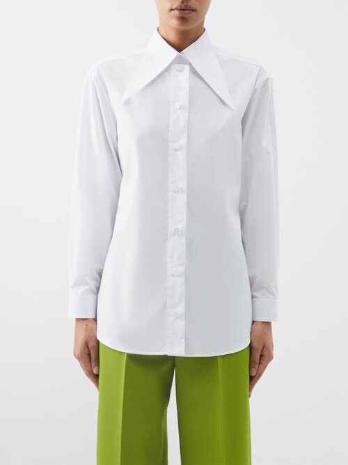 Gucci Exaggerated-collar Cotton-poplin Shirt - ShopStyle Tops