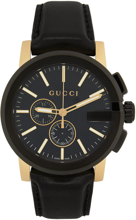 Gucci Black & Gold G-Chrono Watch - ShopStyle