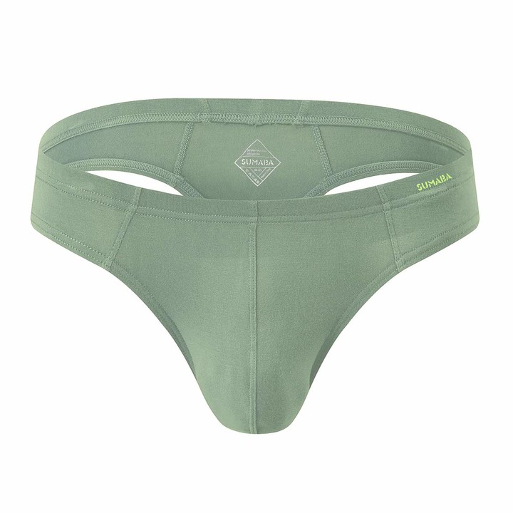 Sumaba Bamboo Mens Thong Underwear Sexy Thong G-String Male Butt ...