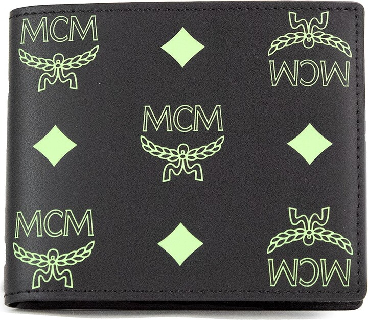 MCM Small Summer Smooth Visetos Monogram Logo Leather Bifold Men's ...