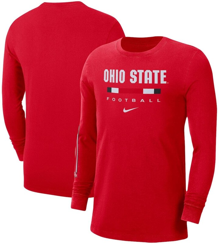 Nike Men's Scarlet Ohio State Buckeyes Word Long Sleeve T-Shirt - ShopStyle
