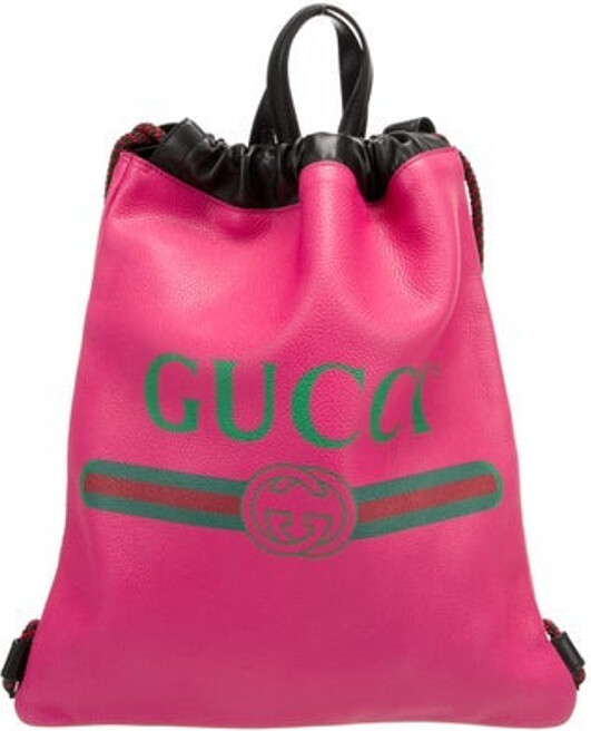 Gucci Logo Drawstring Backpack - ShopStyle