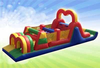 Jingo Jump 9' x 32' Inflatable Obstacle Course with Air Blower ...