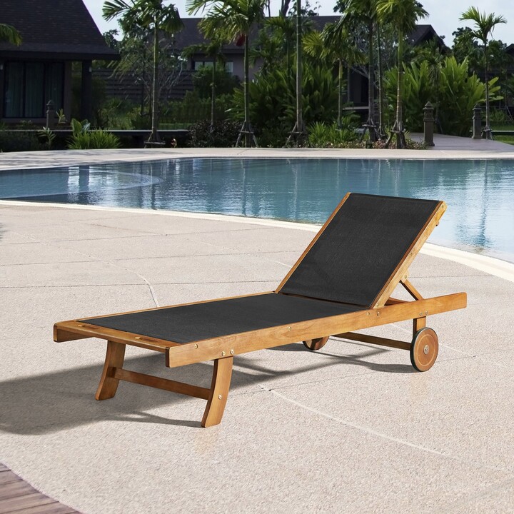 Global Pronex Furniture Caspian Eucalyptus Wood Outdoor Lounge Chair ...