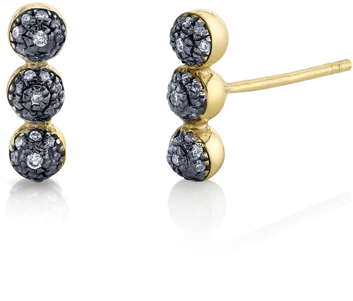 Sarah Hendler Triple Pavé Diamond Ball Stud Earrings - ShopStyle