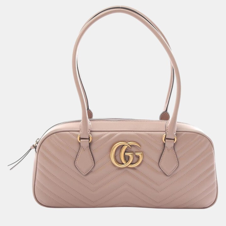 Gucci Pink Leather GG Marmont Medium Tote Bag - ShopStyle
