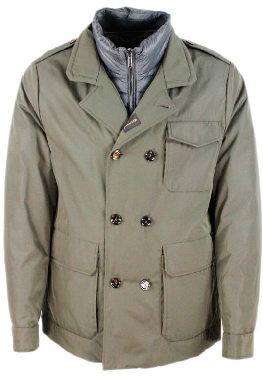 Moorer Field Jacket Padded With Real Goose Down With Detachable Front ...