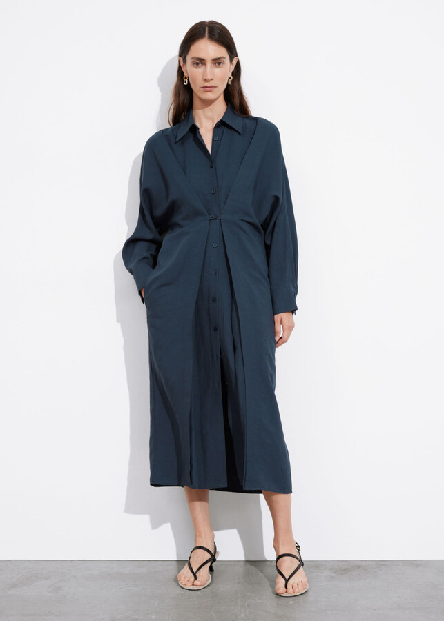 And other stories Adjustable Shirt Midi Dress - ShopStyle