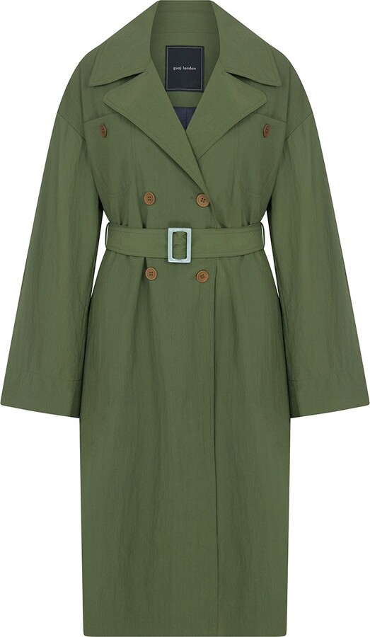 Guaj London Maple Trench Coat Green Men - ShopStyle
