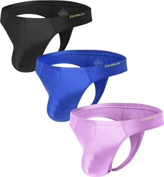 ZONBAILON Ice Silk Thongs and G-Strings for Male Pouch Underwear ...